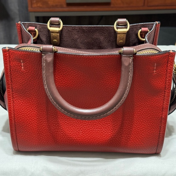 Coach | Bags | Coach Brick Red Multi Colorblock Rogue 25 Pebbled ...